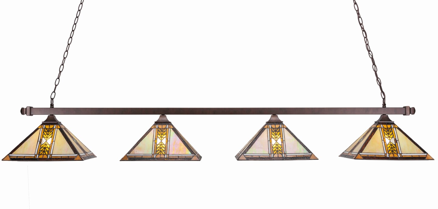 Square 4 Light Bar With Square Fitters Shown In Bronze Finish With 14 ...