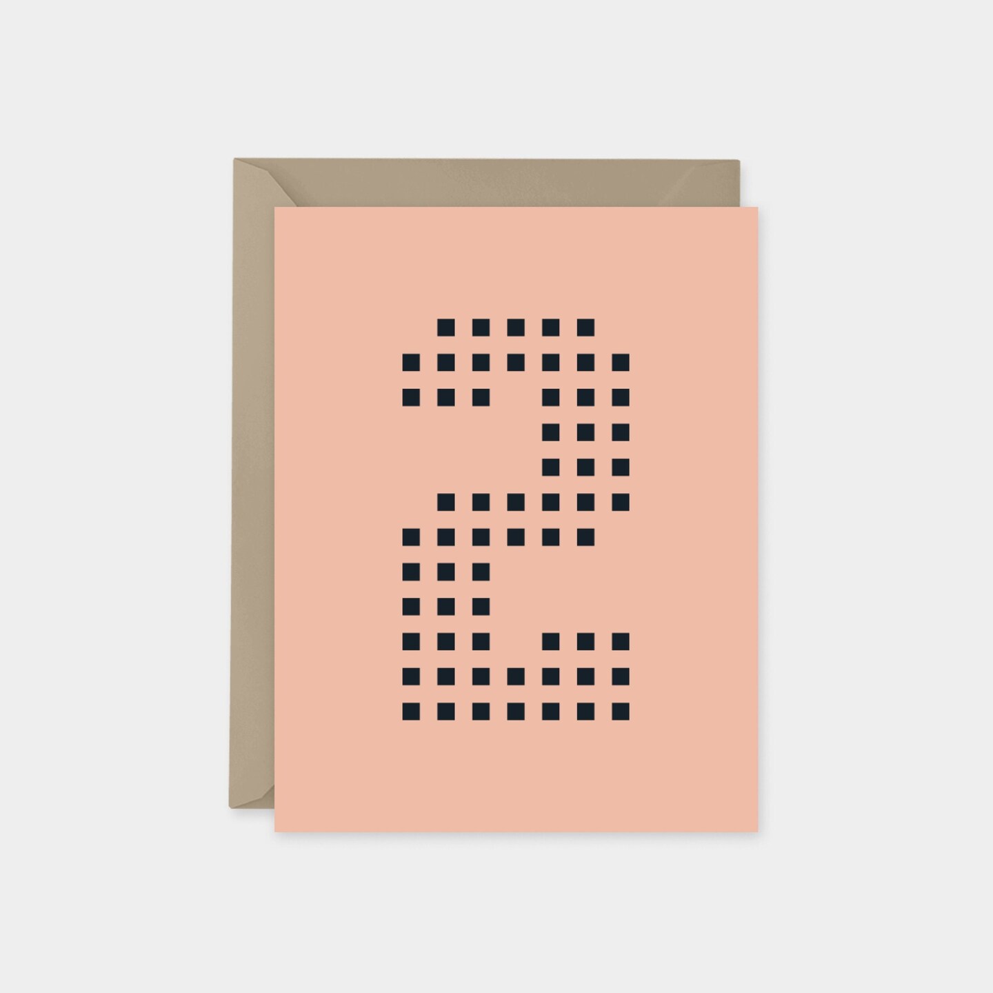 Birthday Age Card Year Two Square Grid Number Birthday Card Minimal Birthday Age Card Year Two Square Grid Number Birthday Card Minimal