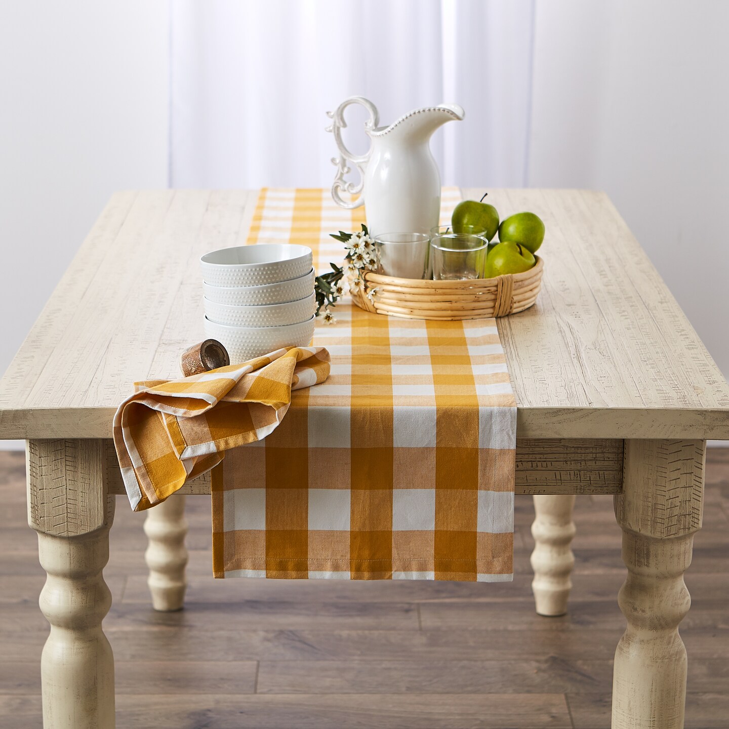 DII Honey Gold Buffalo Check Table Runner | Michaels