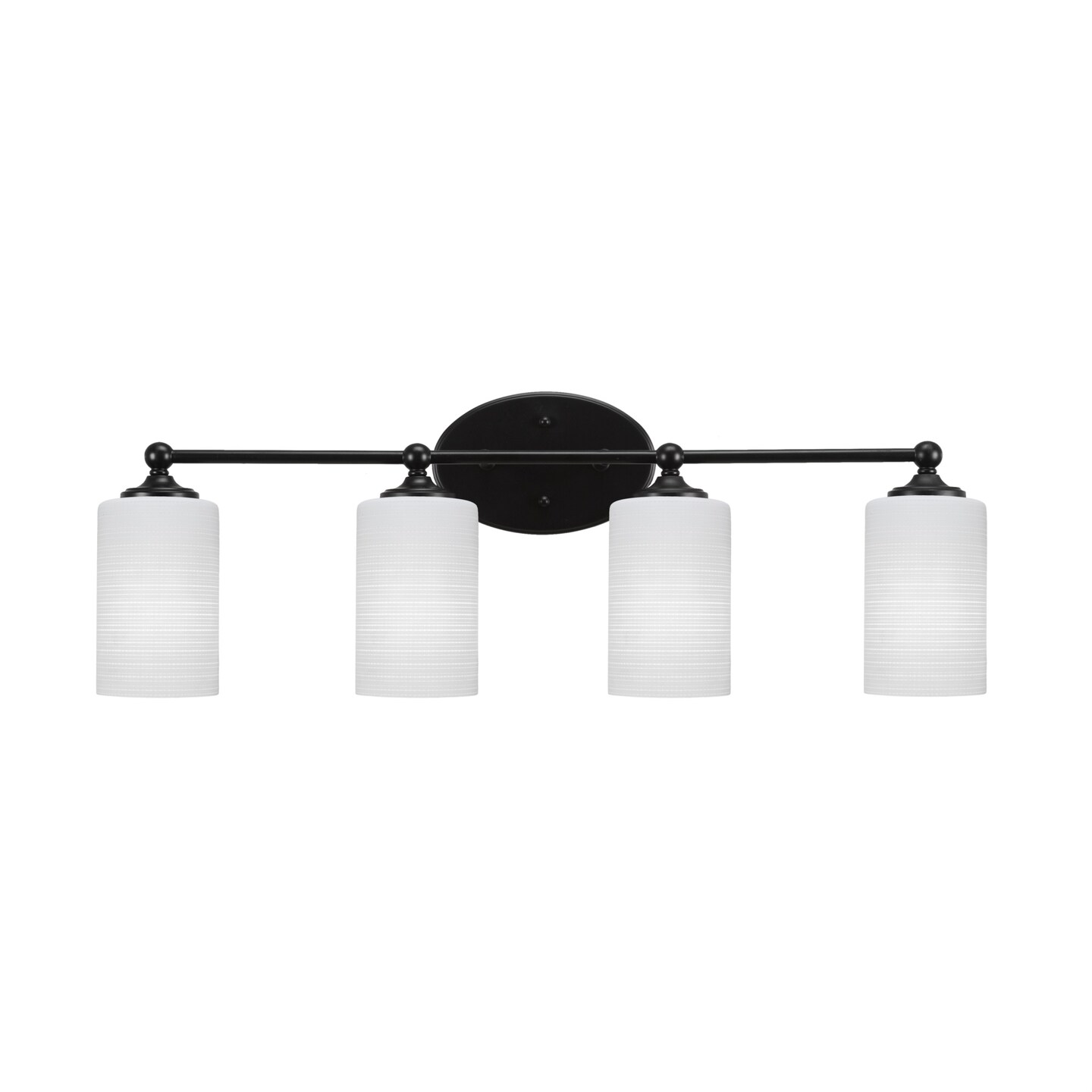 Capri 4 Light Bath Bar Shown In Matte Black Finish With 4 Capri 4 Light Bath Bar Shown In Matte Black Finish With 4
