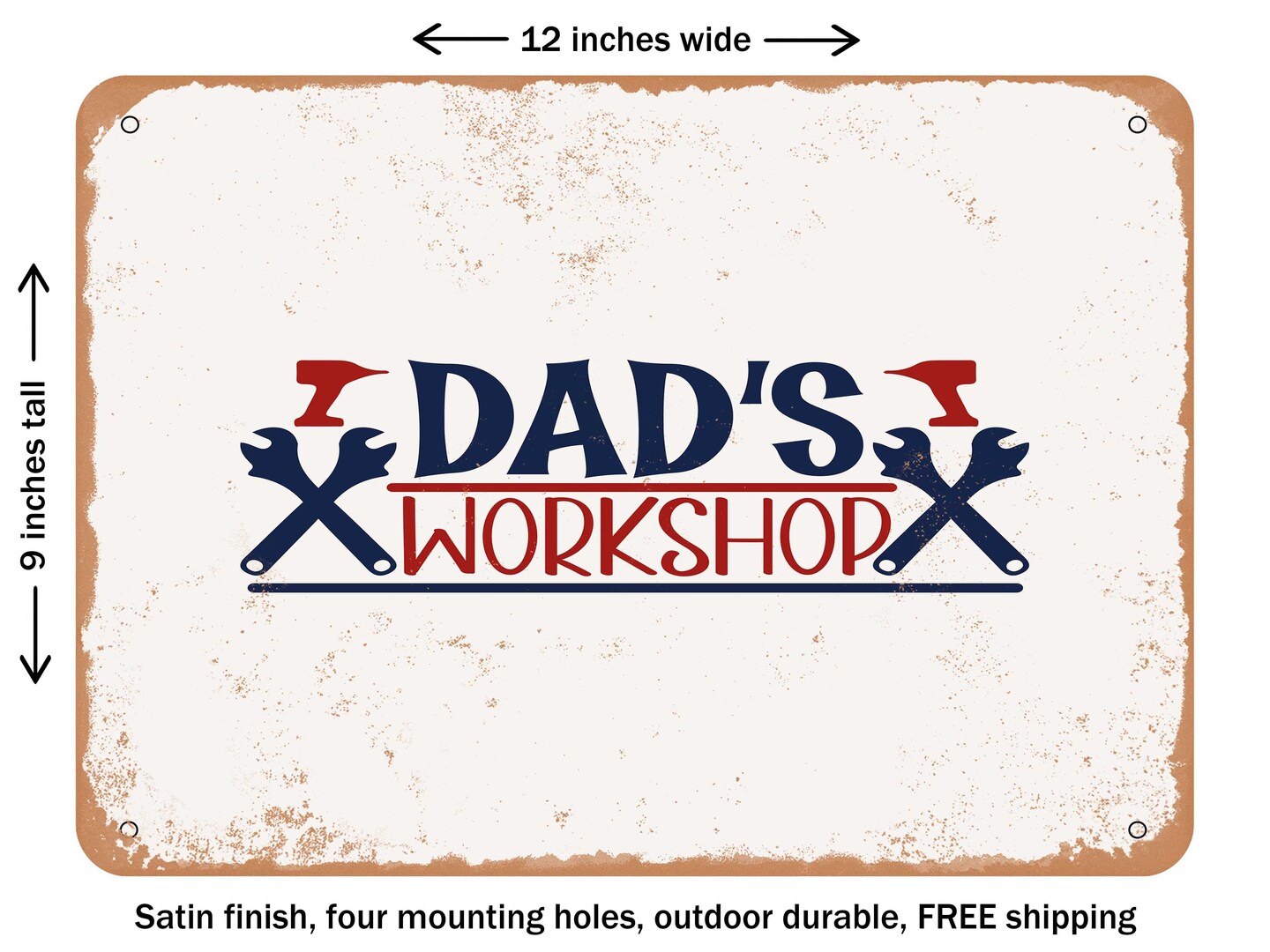 DECORATIVE METAL SIGN - Dads Workshop - Vintage Rusty Look | Michaels