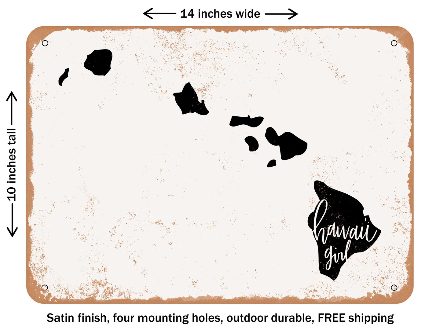 DECORATIVE METAL SIGN - Hawaii Girl - Vintage Rusty Look | Michaels