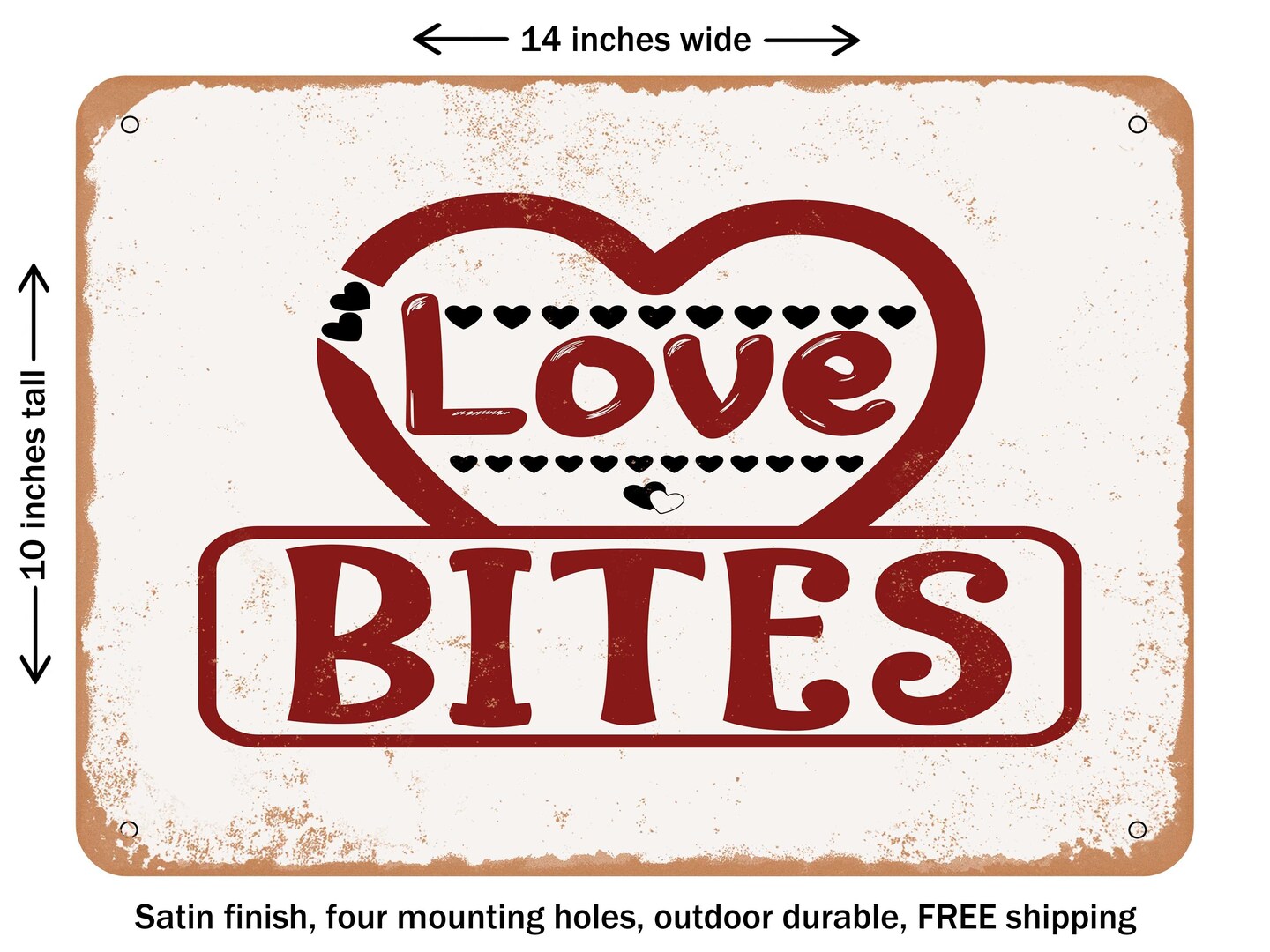 DECORATIVE METAL SIGN - Love Bites - Vintage Rusty Look | Signs | Michaels