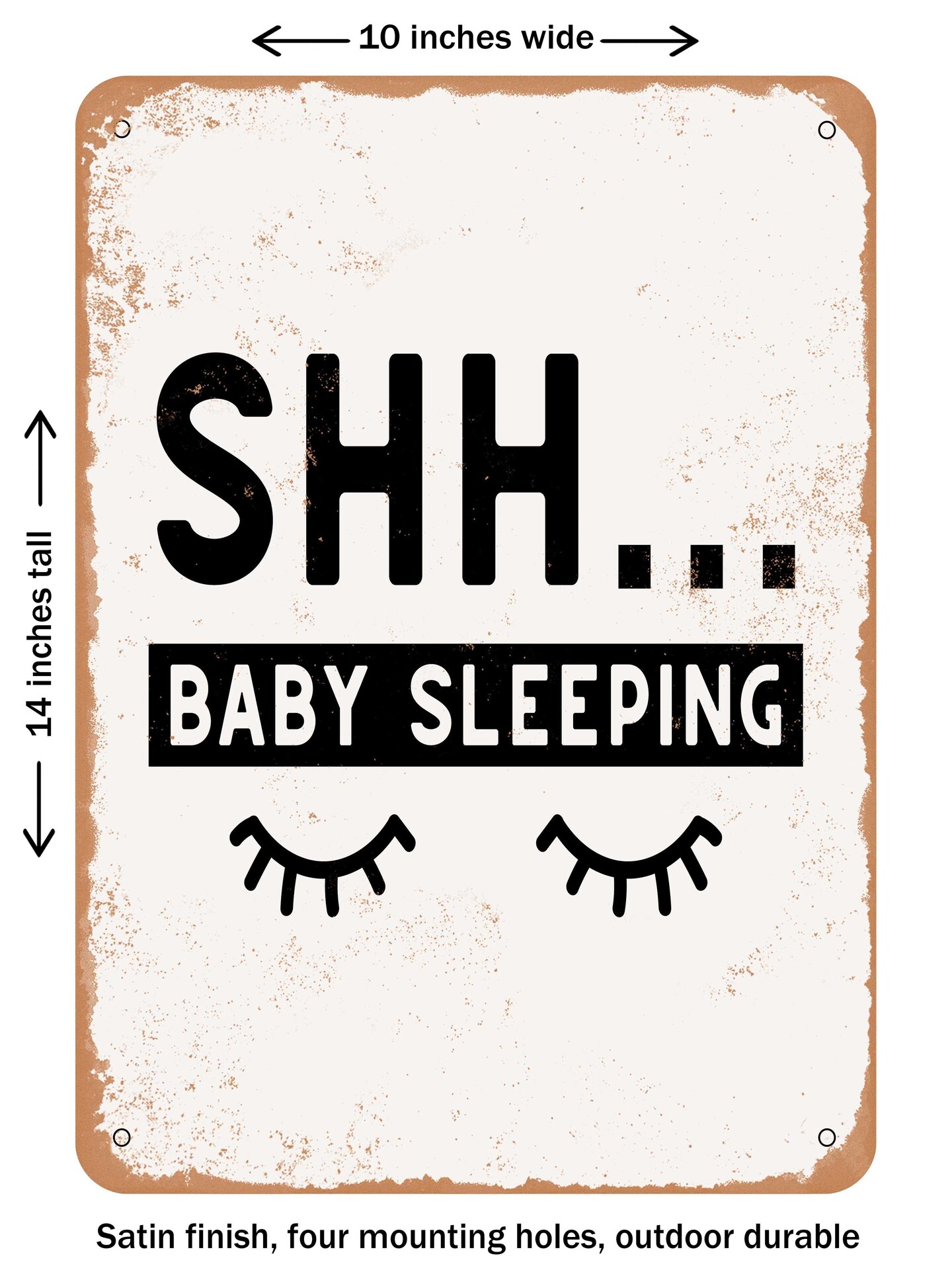 DECORATIVE METAL SIGN - Shh Baby Sleeping - Vintage Rusty Look | Signs ...