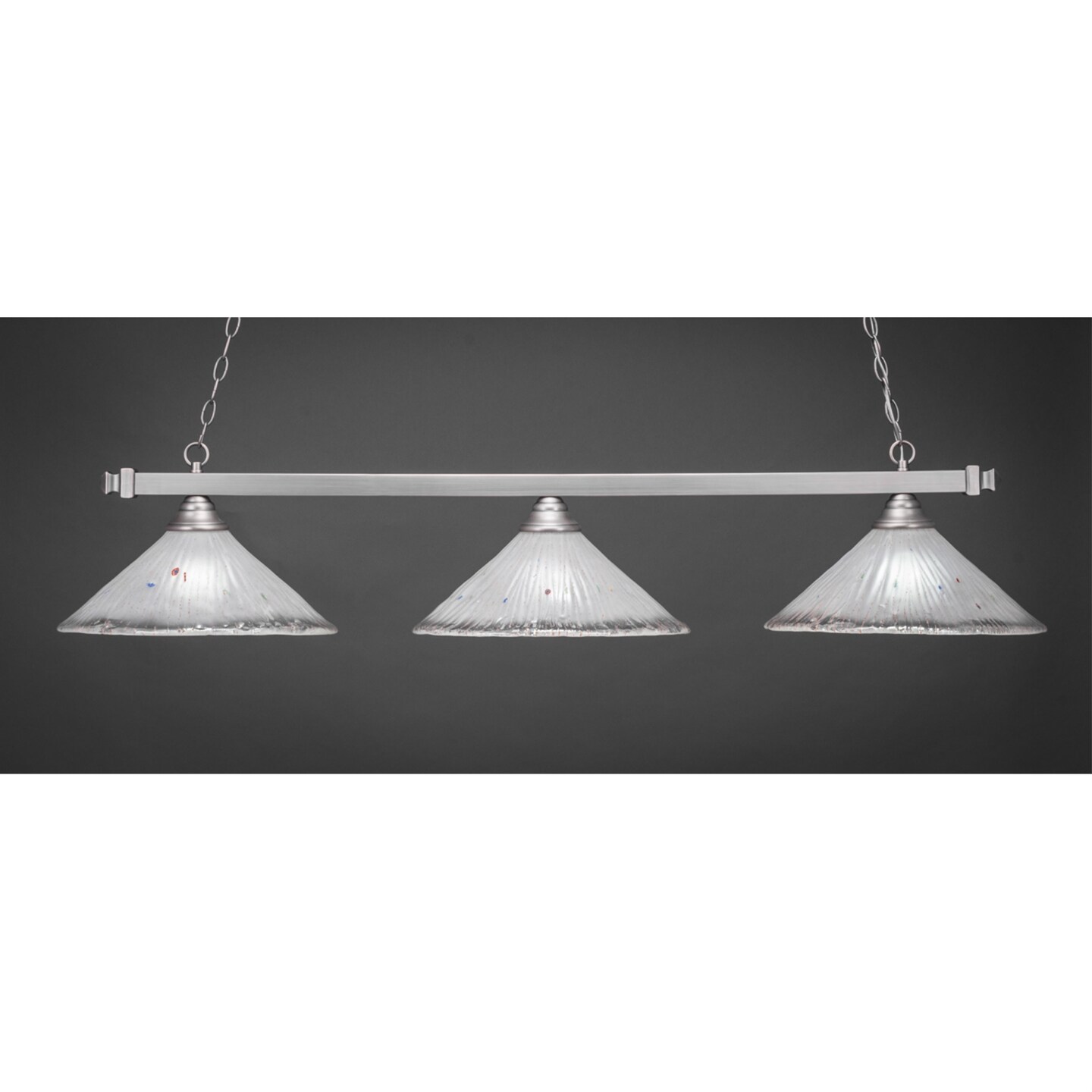 Square 3 Light Bar Shown In Brushed Nickel Finish With 16" Frosted ...