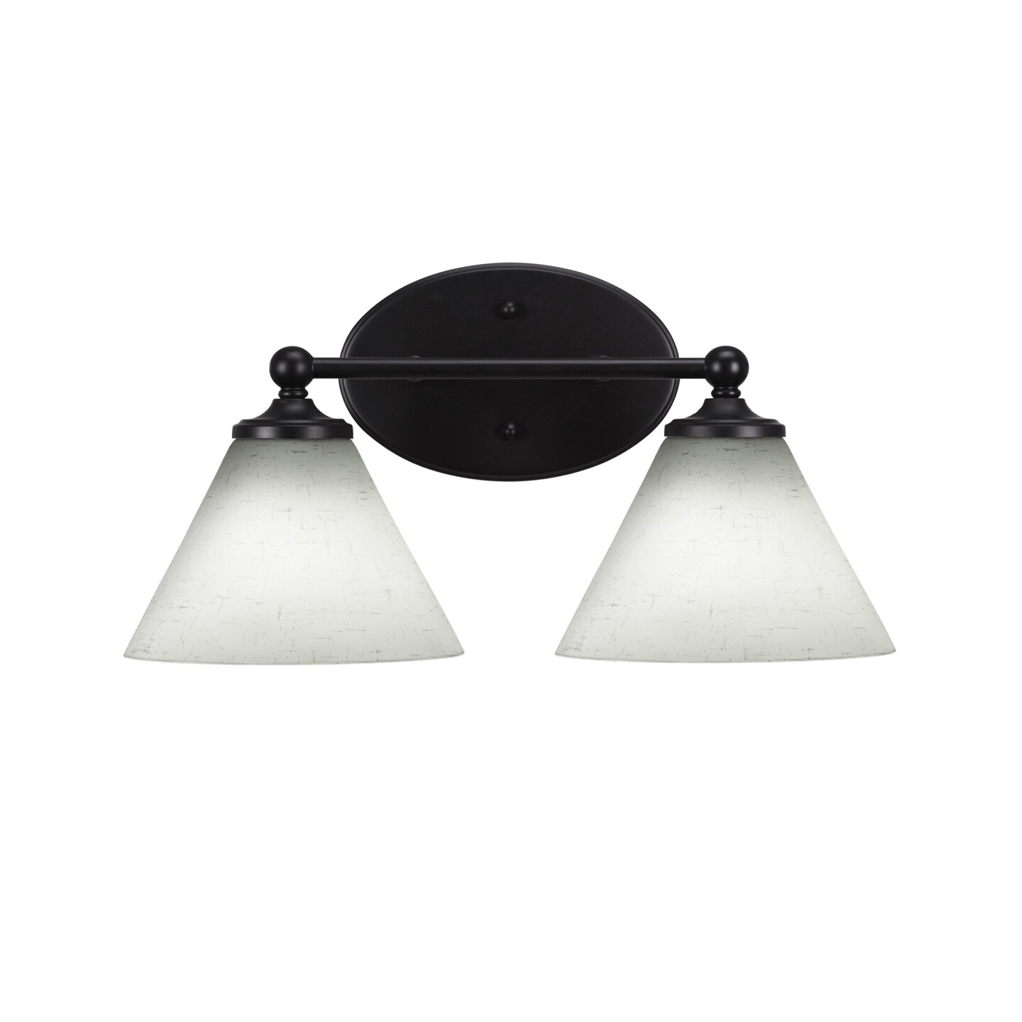 Capri 2 Light Bath Bar Shown In Matte Black Finish With 7" White Muslin ...