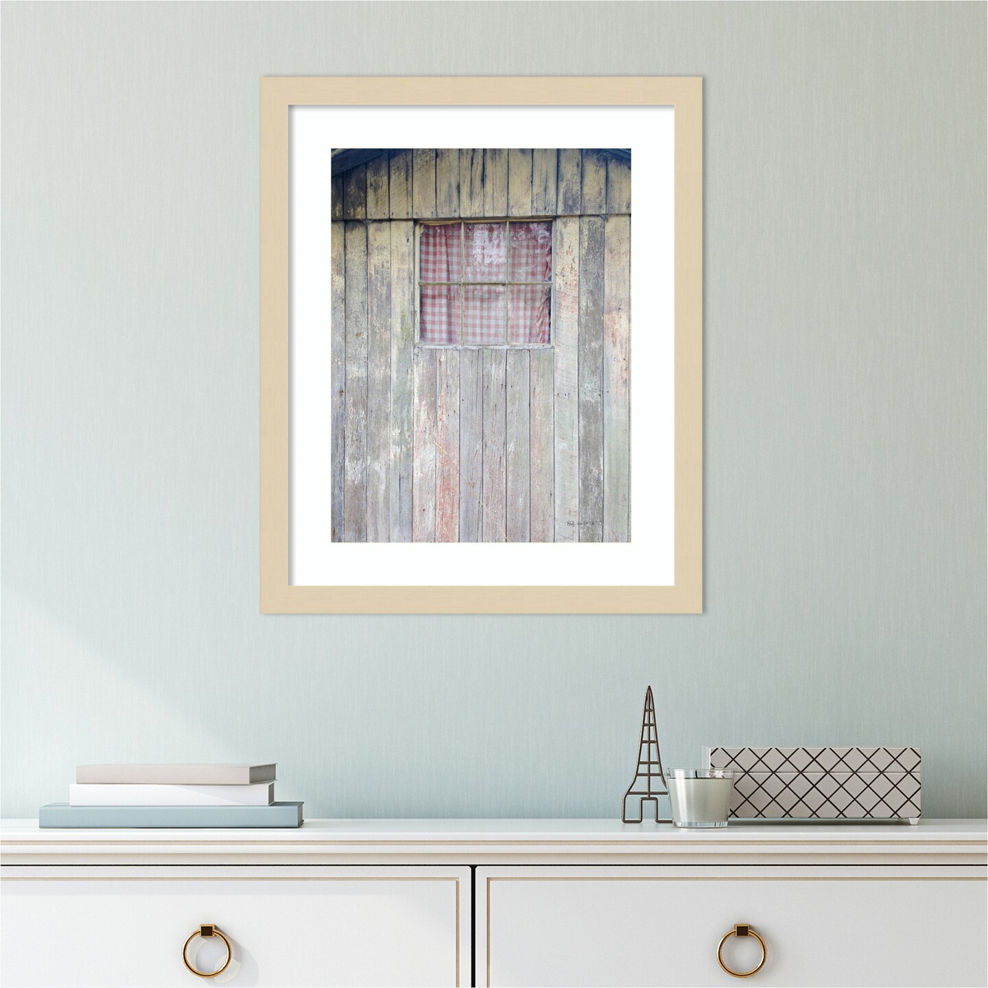 Checkered Barn by Ed Goldstein Wood Framed Wall Art Print | Framed Art ...