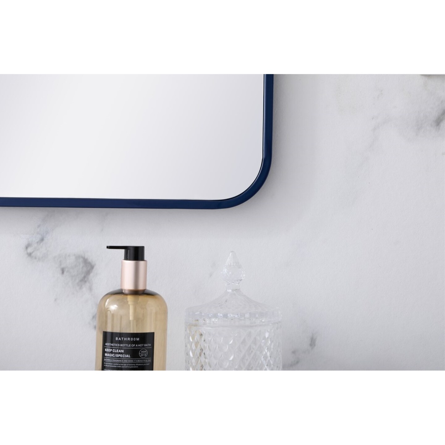 Soft corner metal rectangular mirror 22x36 inch in Blue | Mirrors ...