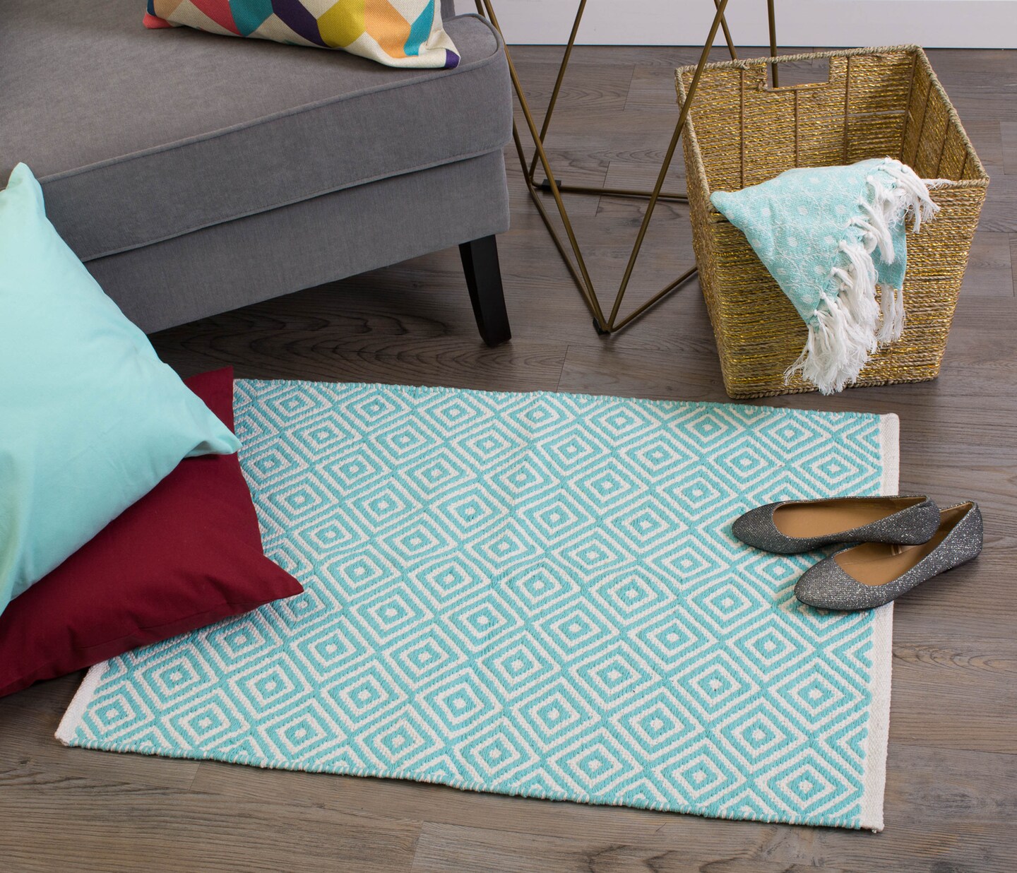 DII Rug Diamond Aqua | Home Storage & Organization | Michaels
