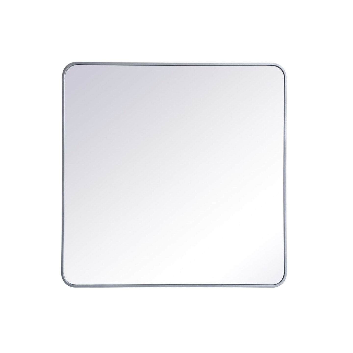 Soft corner metal rectangular mirror 36x36 inch in Silver | Mirrors ...