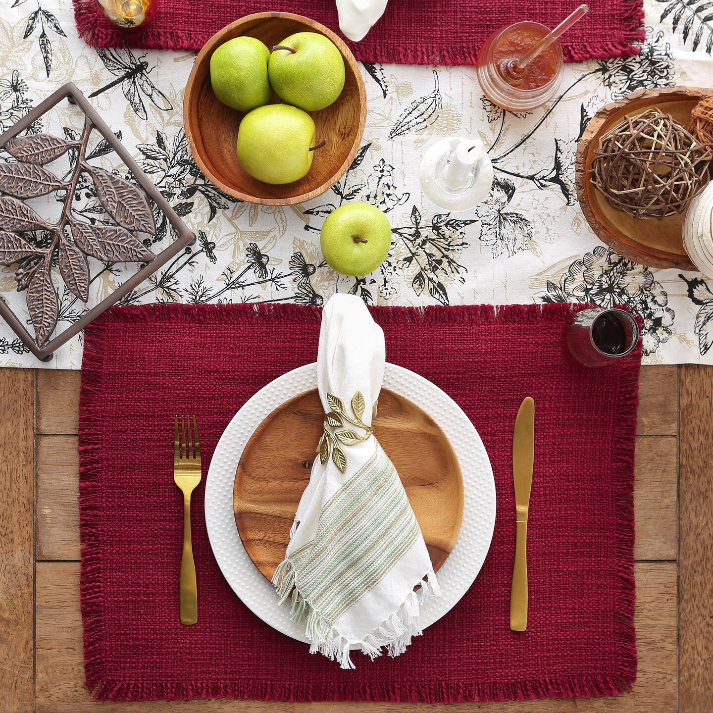 DII Cranberry Basket Fringe Placemat (Set of 4) | Michaels
