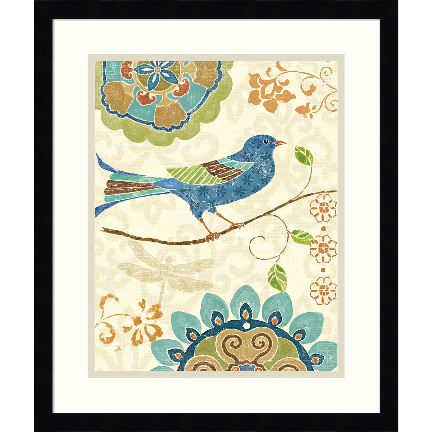 Eastern Tales Birds I by Daphne Brissonnet Wood Framed Wall Art Print ...