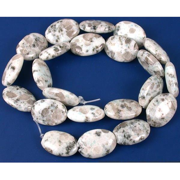 Snowflake Jasper Oval Beads Gemstone 13x18mm 1 Strand | Michaels