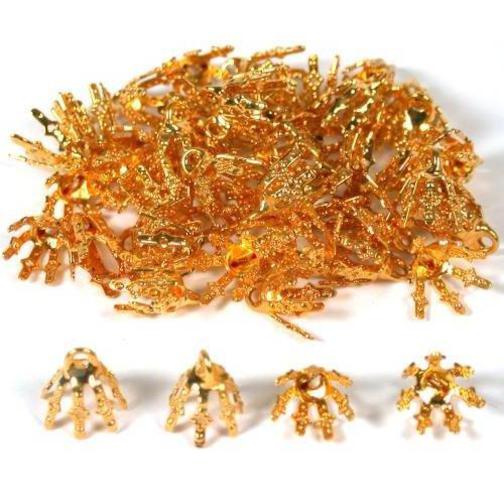 48 Bead Caps Necklace Chain Gold Plated Charm Bails | Michaels