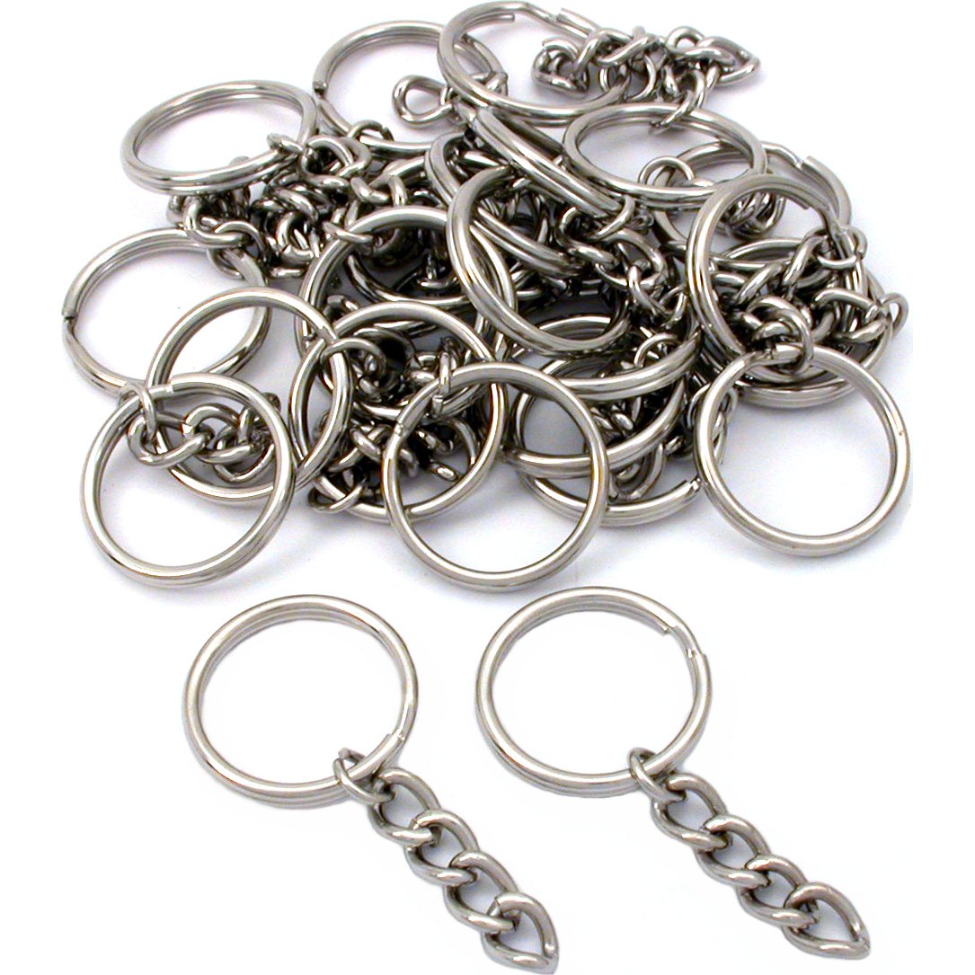25 Key Chain Craft Wallet Nickel Plated Findings 28mm New | Michaels