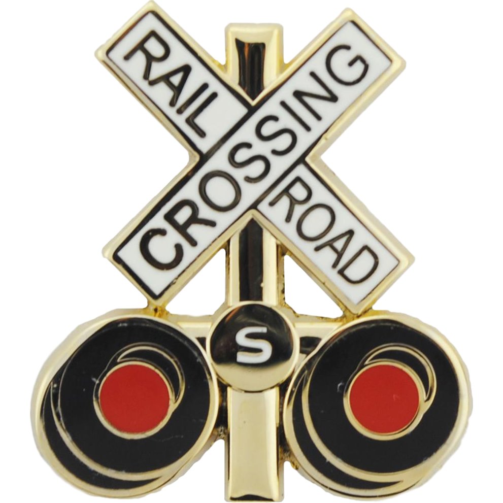 Railroad Crossing Sign with Lights Pin 1" | Michaels