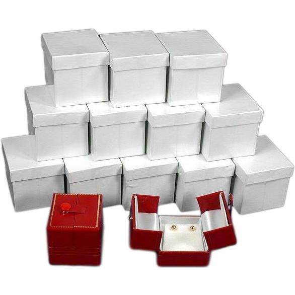 12 Leather Earring Boxes Red Jewelry Snap Lid Display | Michaels