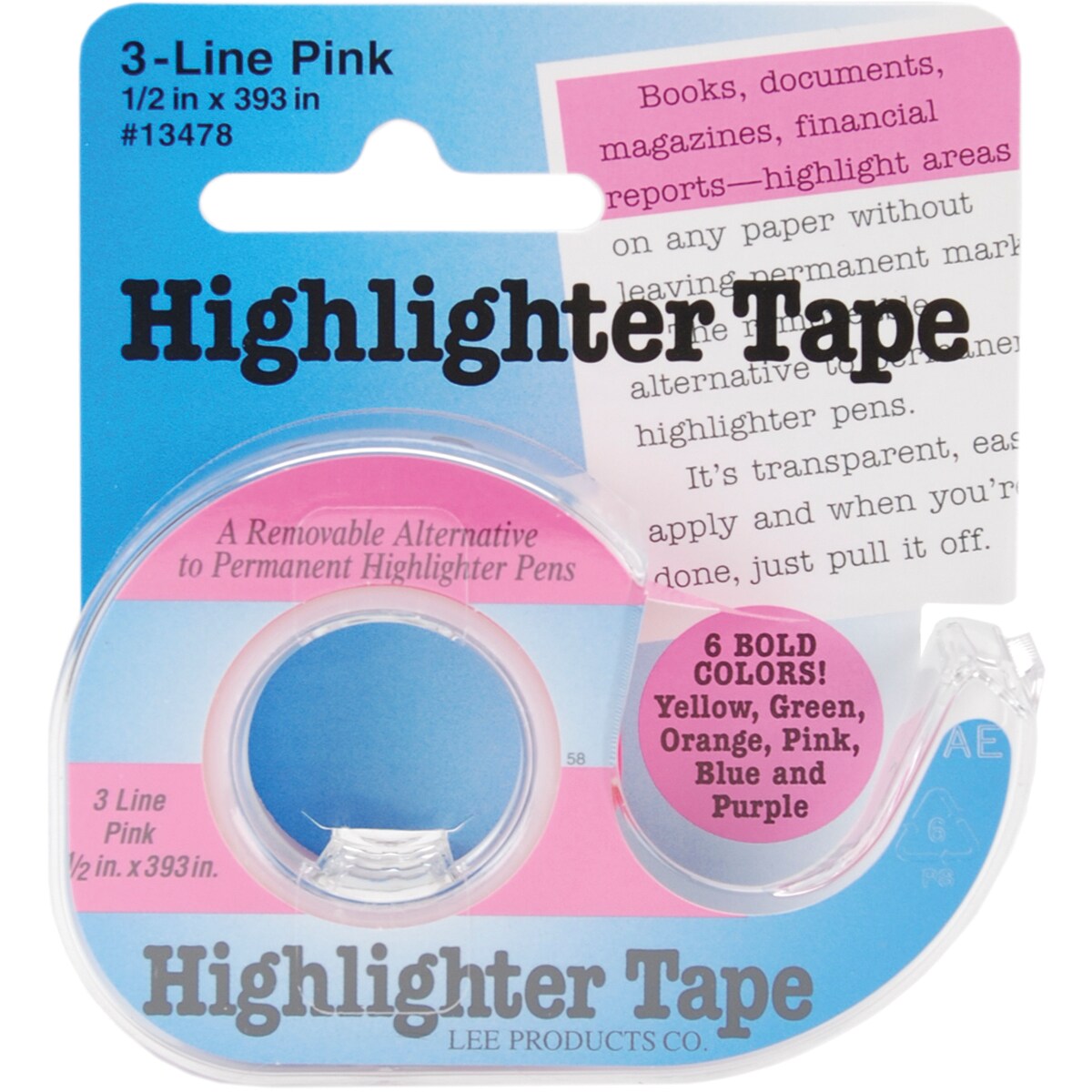 Lee Products Highlighter Tape .5"X393"-Pink | Michaels