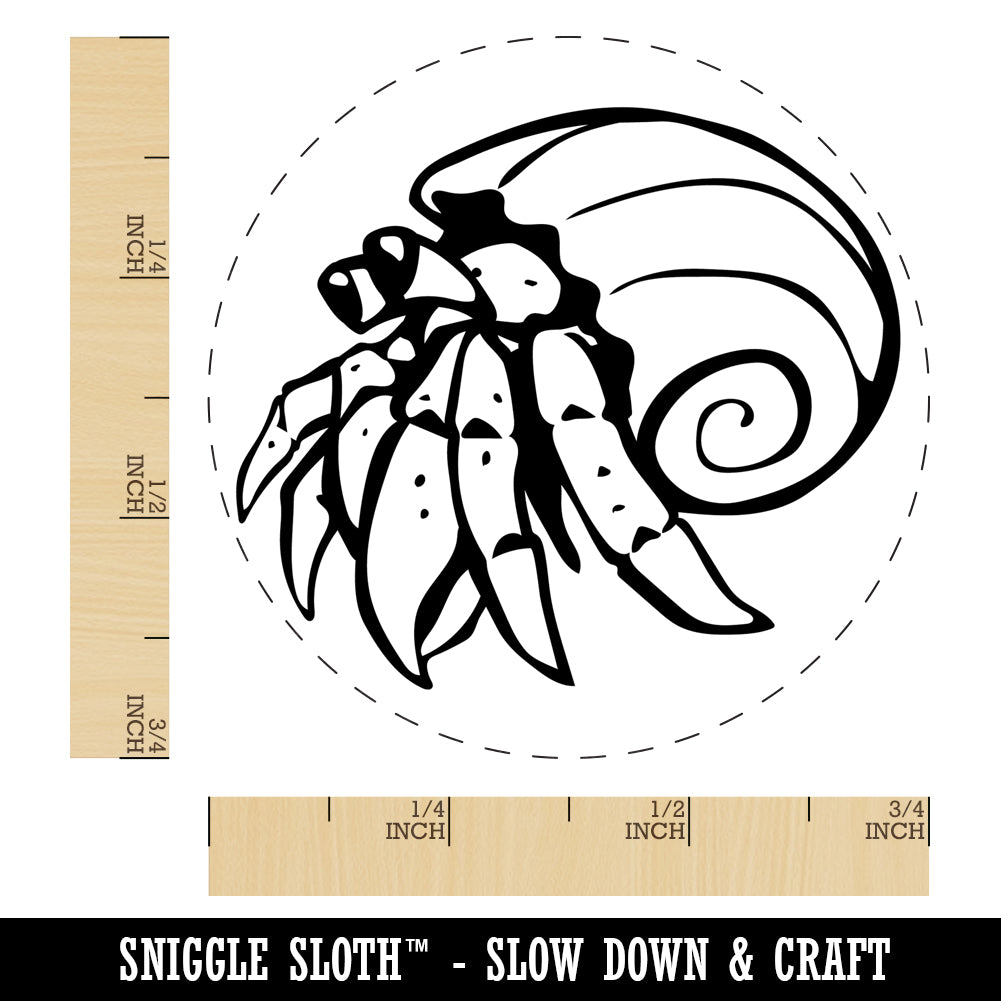 Hermit Crab Spiral Shell Crustacean Self-Inking Rubber Stamp Ink ...