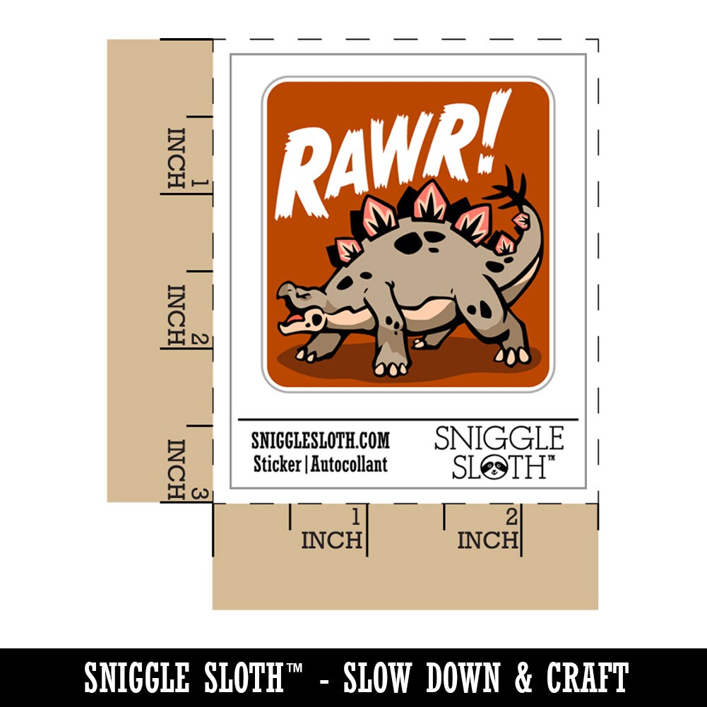 Stegosaurus Rawr Roar Dinosaur Waterproof Vinyl Phone Tablet Laptop ...
