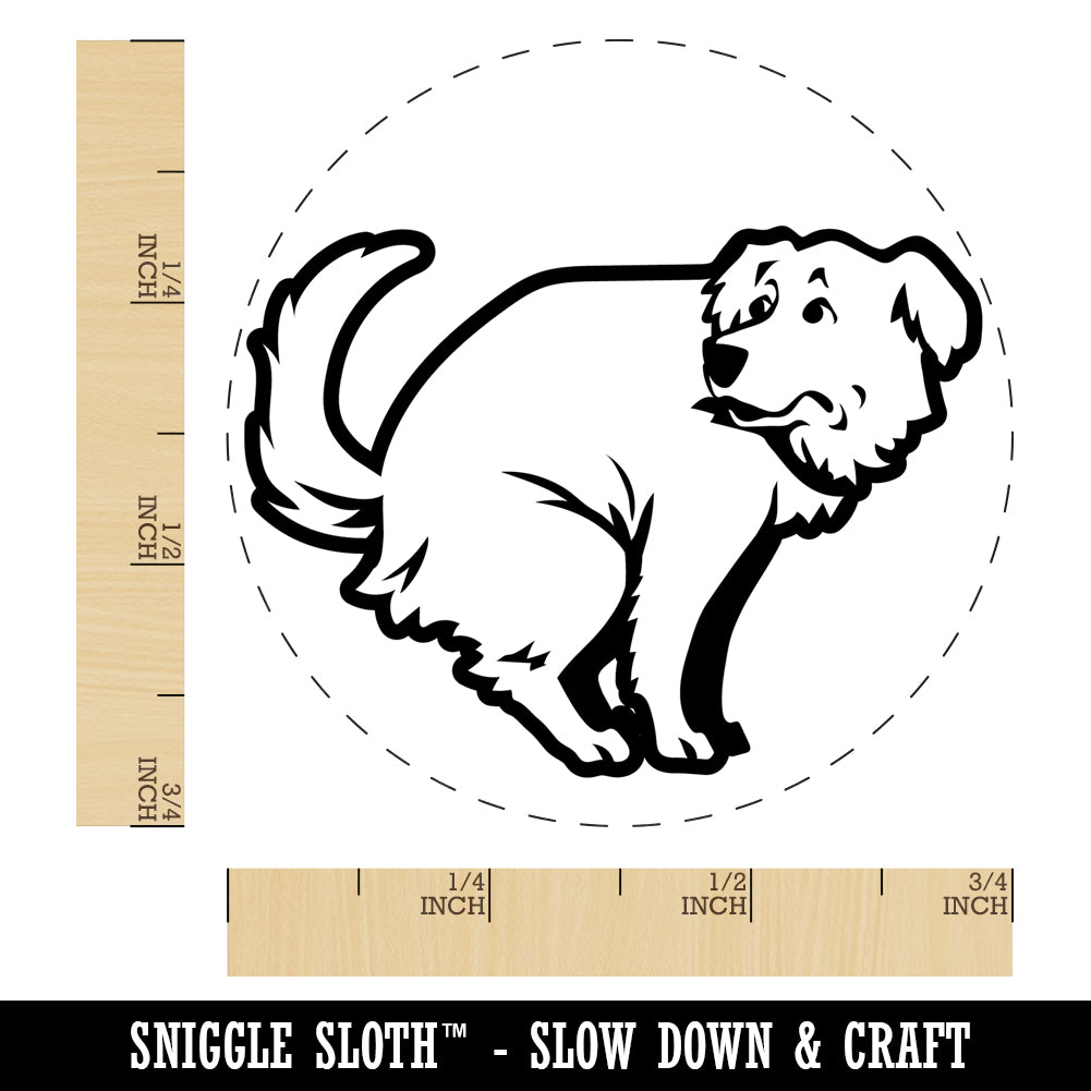 Dog Squat Poop Golden Retriever Self-Inking Rubber Stamp Ink Stamper ...