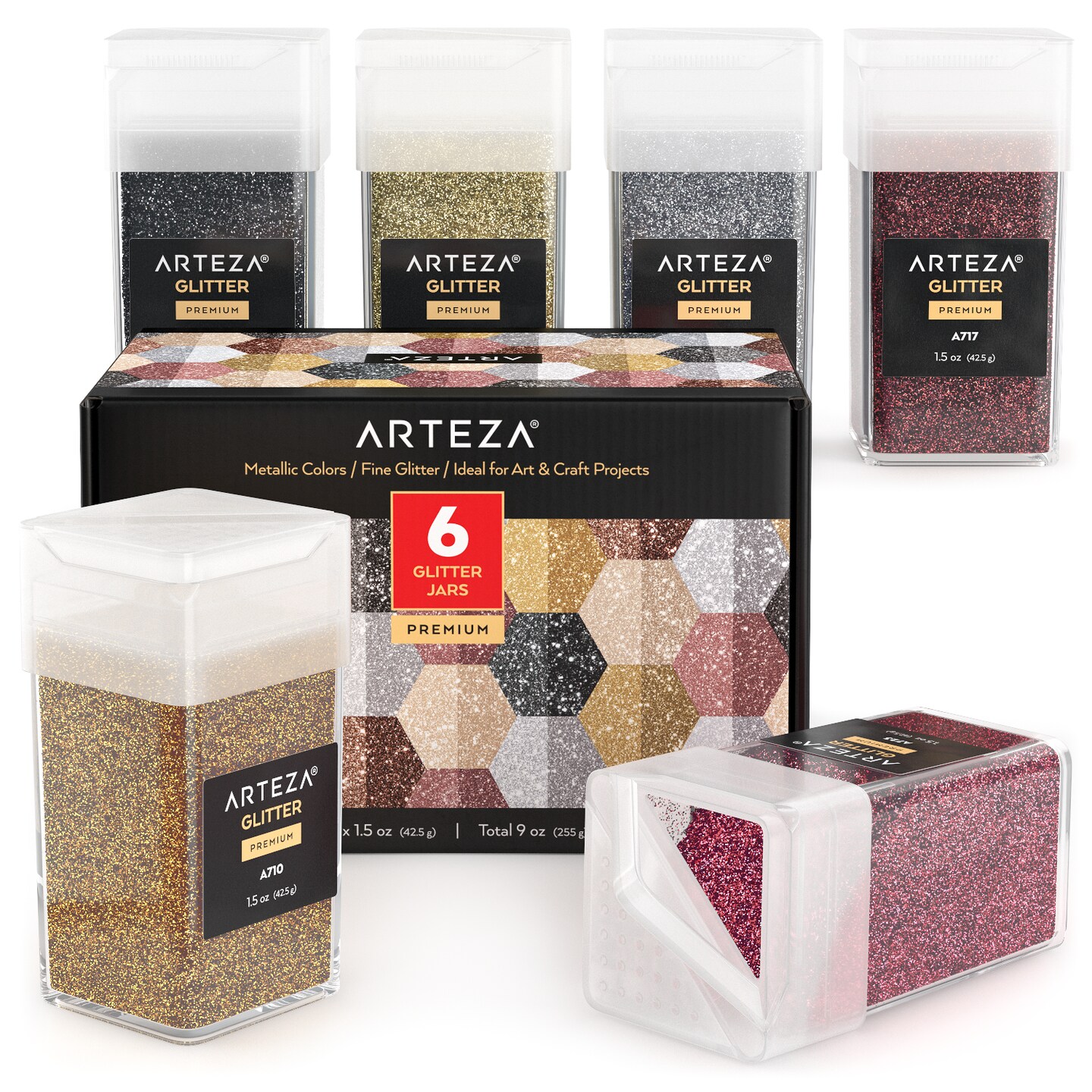 Arteza Fine Glitter, 1.5oz, Metallic Colors - 6 Pack | Michaels