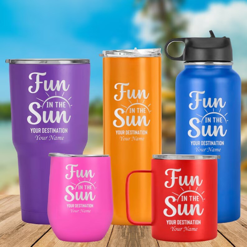 Laser Engraved Fun In The Sun Personalized Name Tumbler, Stainless ...