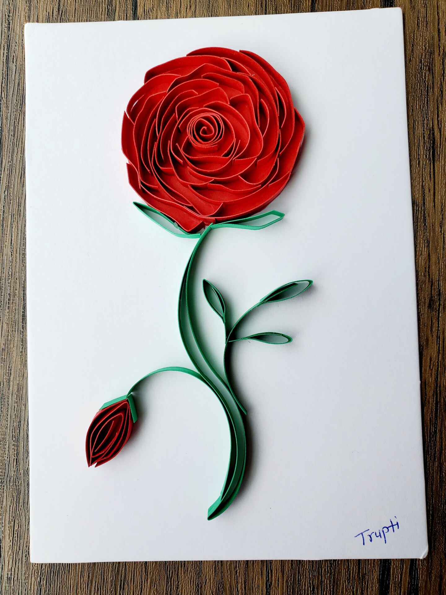 Framed Paper Quilling Rose Wall Art, Quilled Floral Wall Art, Wedding ...