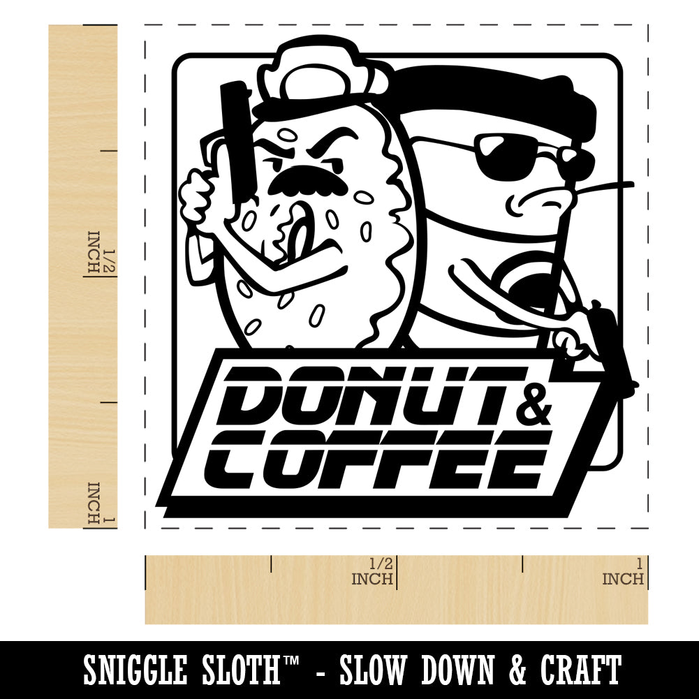 Donut and Coffee Buddy Cop Self-Inking Rubber Stamp Ink Stamper | Michaels