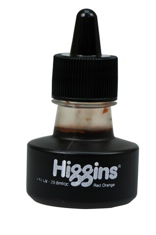HIGGINS NON-WATERPROOF DRAWING INK RED ORANGE 1OZ | Michaels