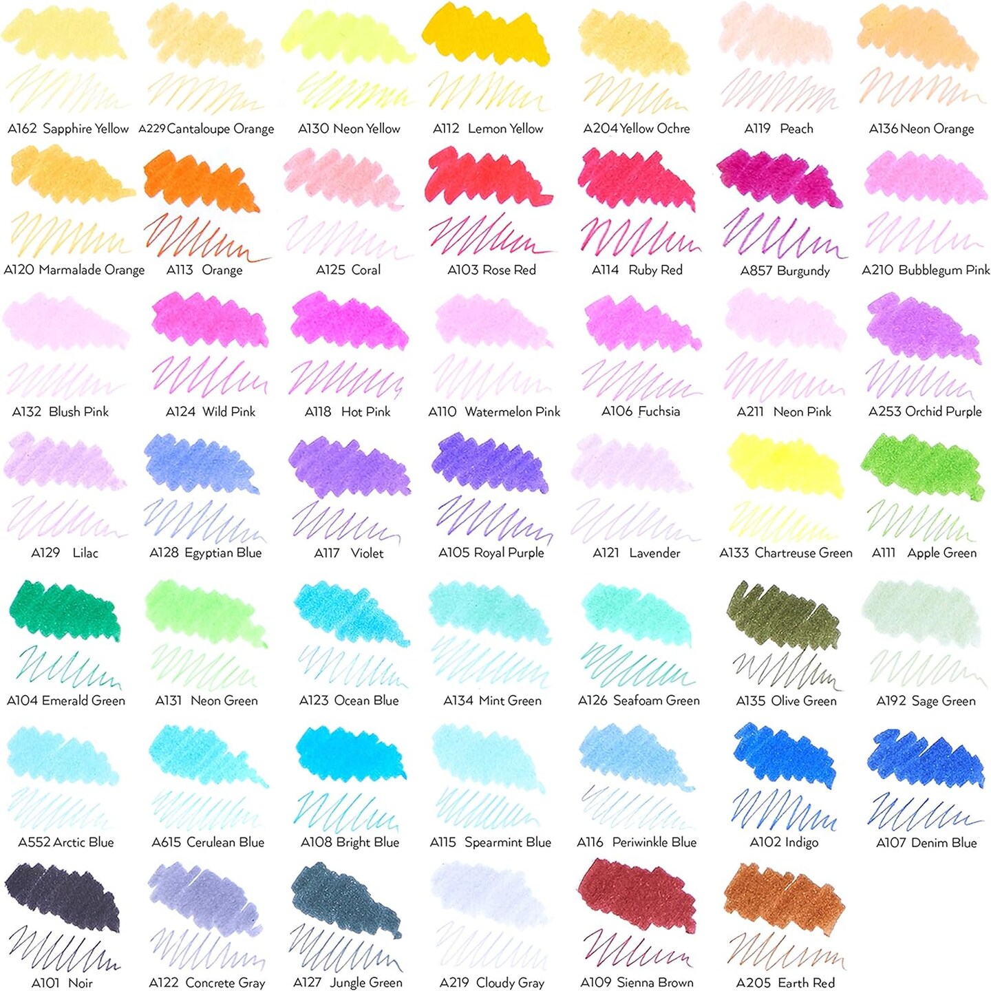 Dual Brush Pens, Set of 48 Colors, Art Markers with Fine & Brush Tips ...