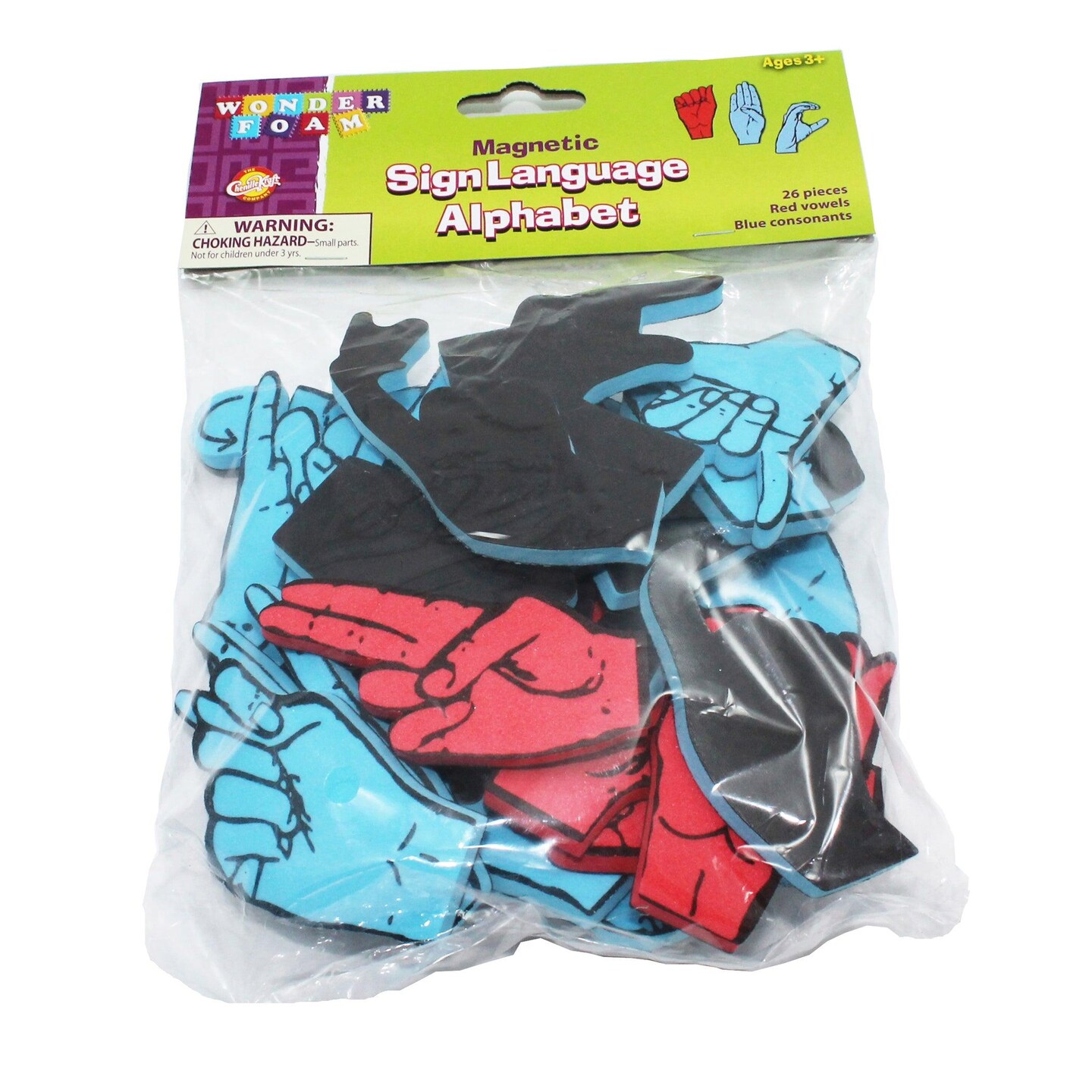 Magnetic Sign Language Letters, Red & Blue Colors, Assorted Sizes, 26 ...