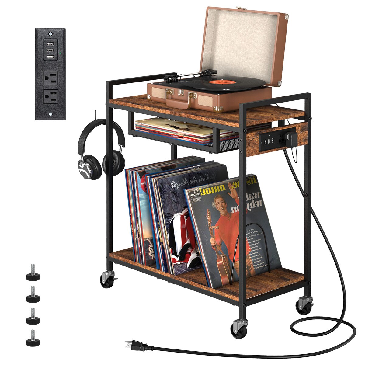 Vinyl Record Stand 2 Tier Record Player Table Stand | Michaels