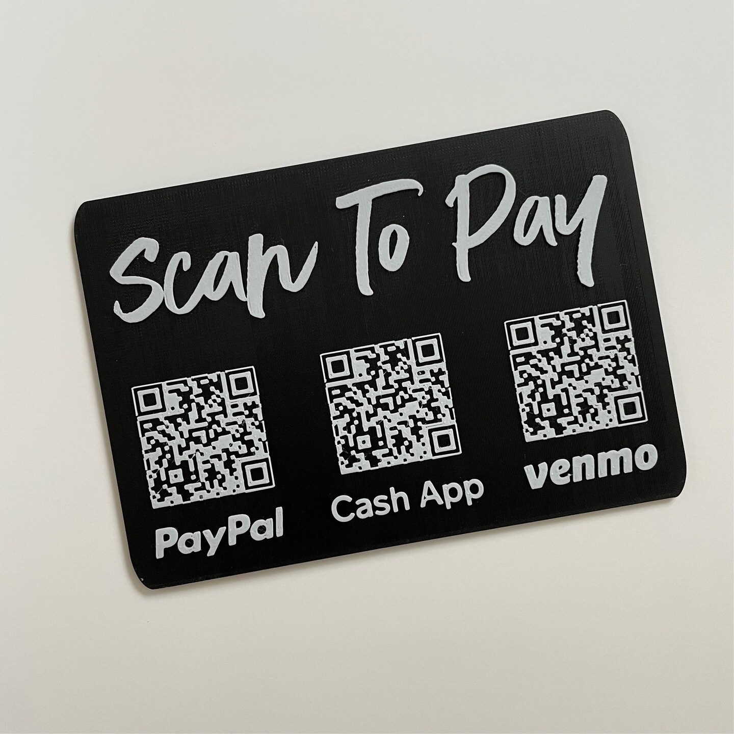 Scan to Pay 3D Printed Sign | Pay with QR code | Venmo QR code | PayPal ...