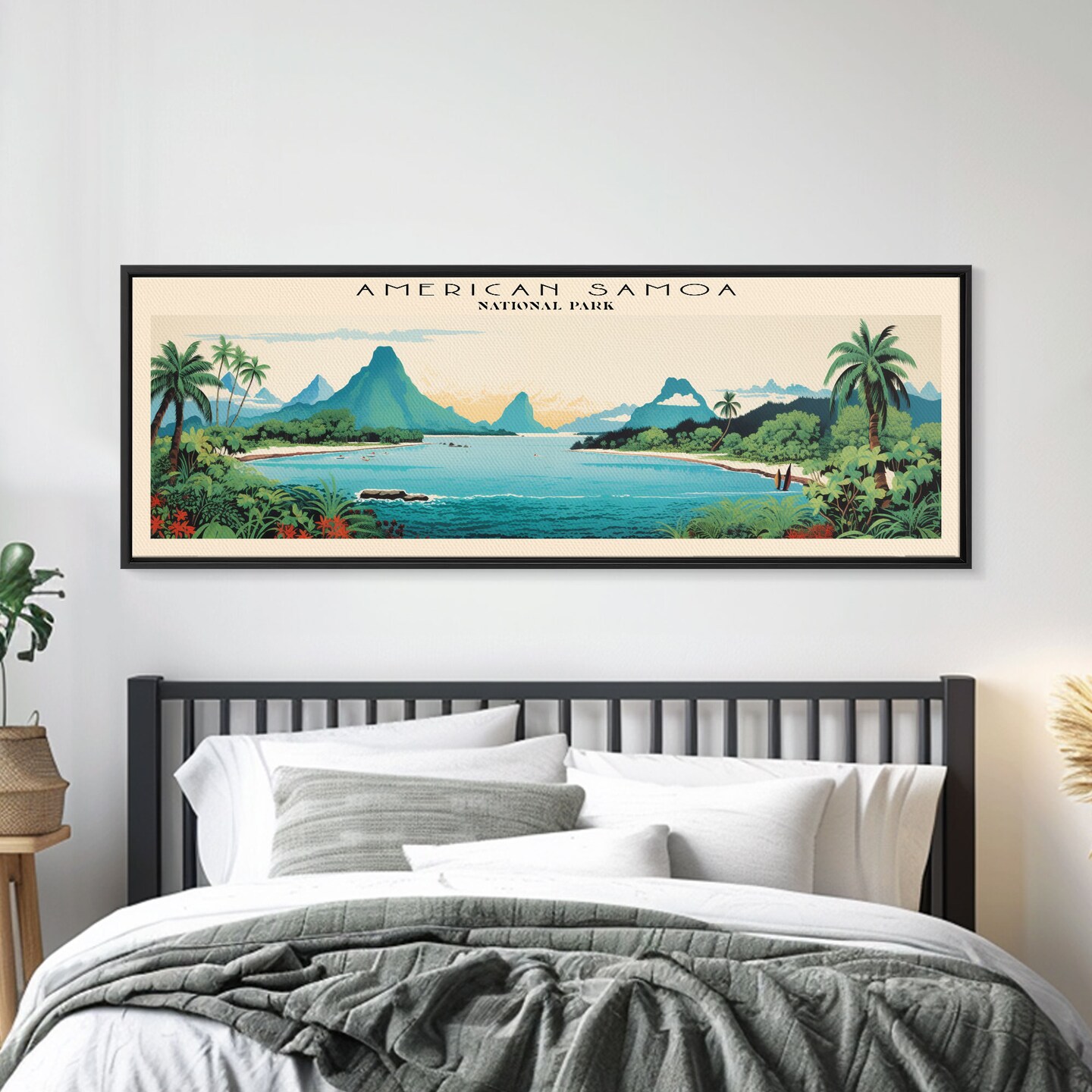 American Samoa National Park Panoramic Travel Art, Framed Canvas Print ...