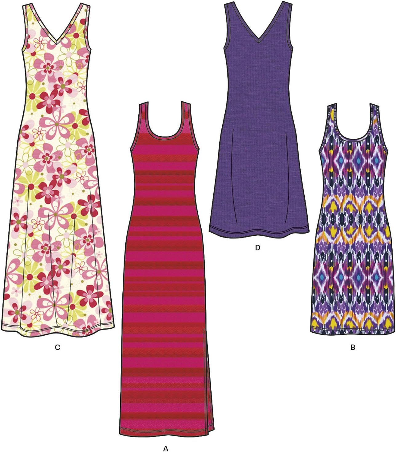 Creative Patterns New Look 6210 Misses' Knit Dress in Two Lengths, A ...