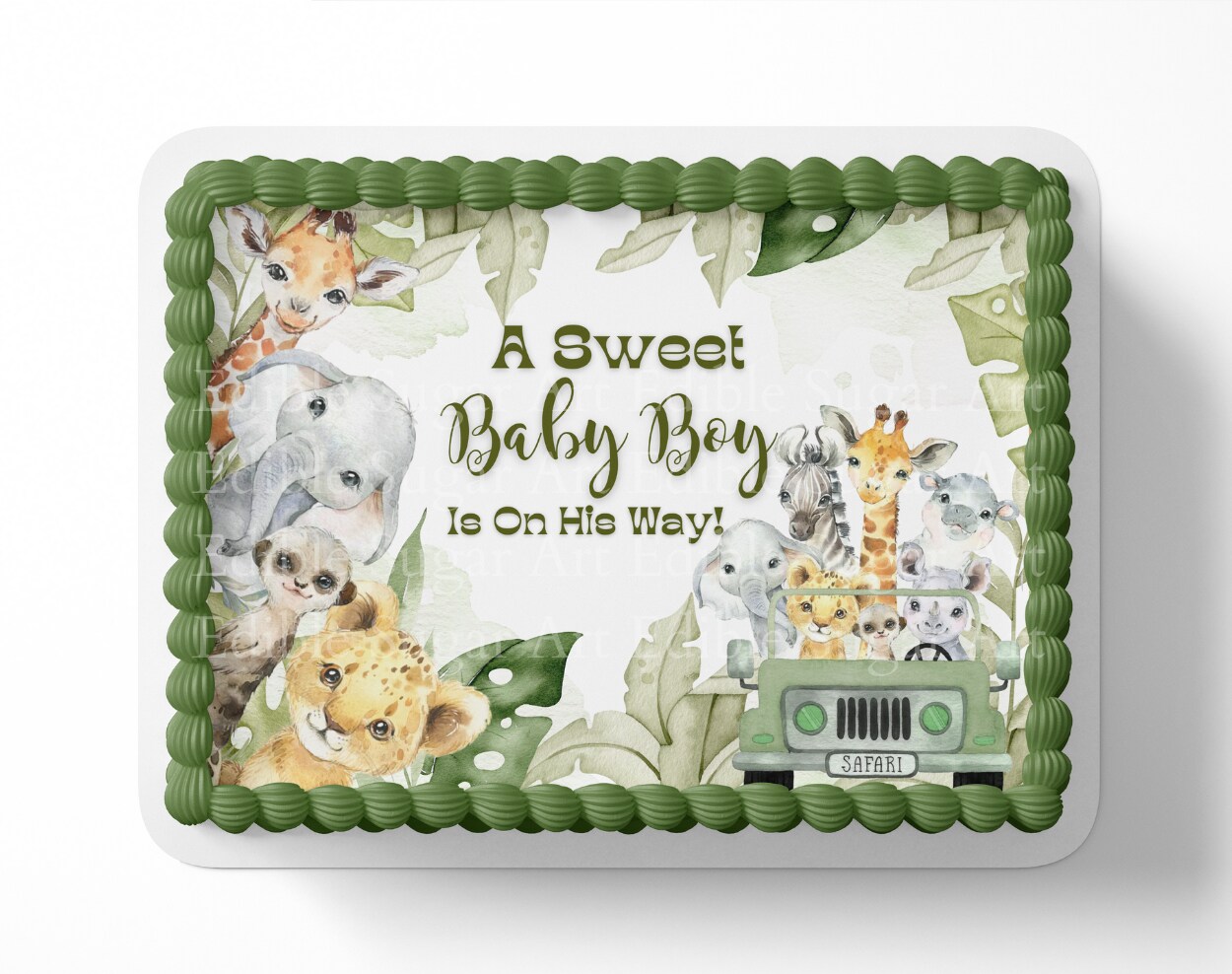 Safari Baby Shower Cake Topper Safari Sheet Cake Topper Safari baby ...