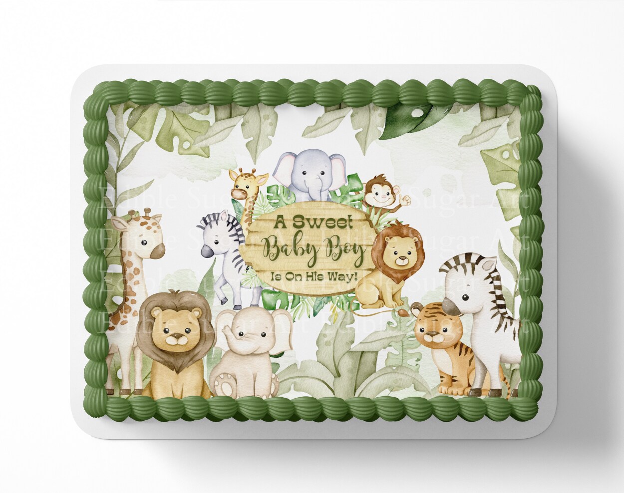 Safari Baby Shower Cake Topper Safari Sheet Cake Topper Safari baby ...