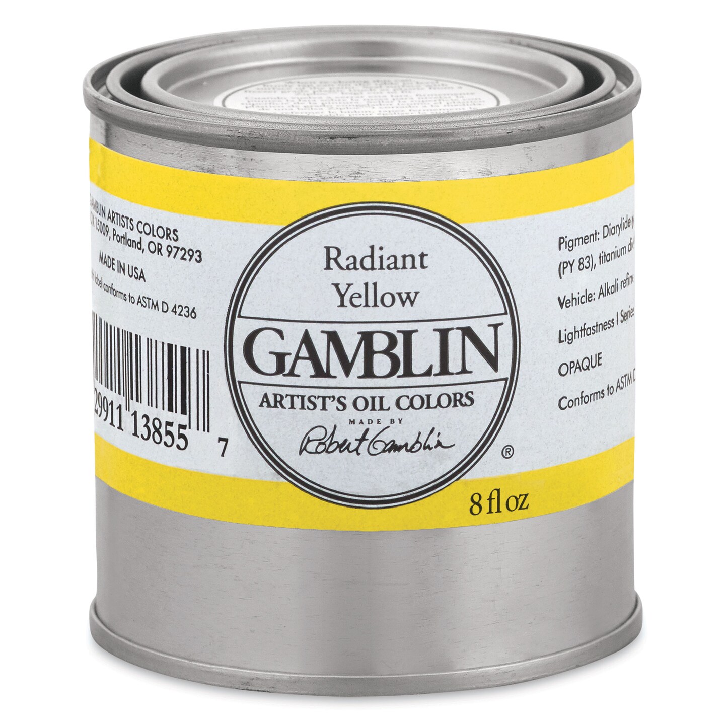 Gamblin Artist's Oil Color - Radiant Yellow, 8 oz Can | Michaels