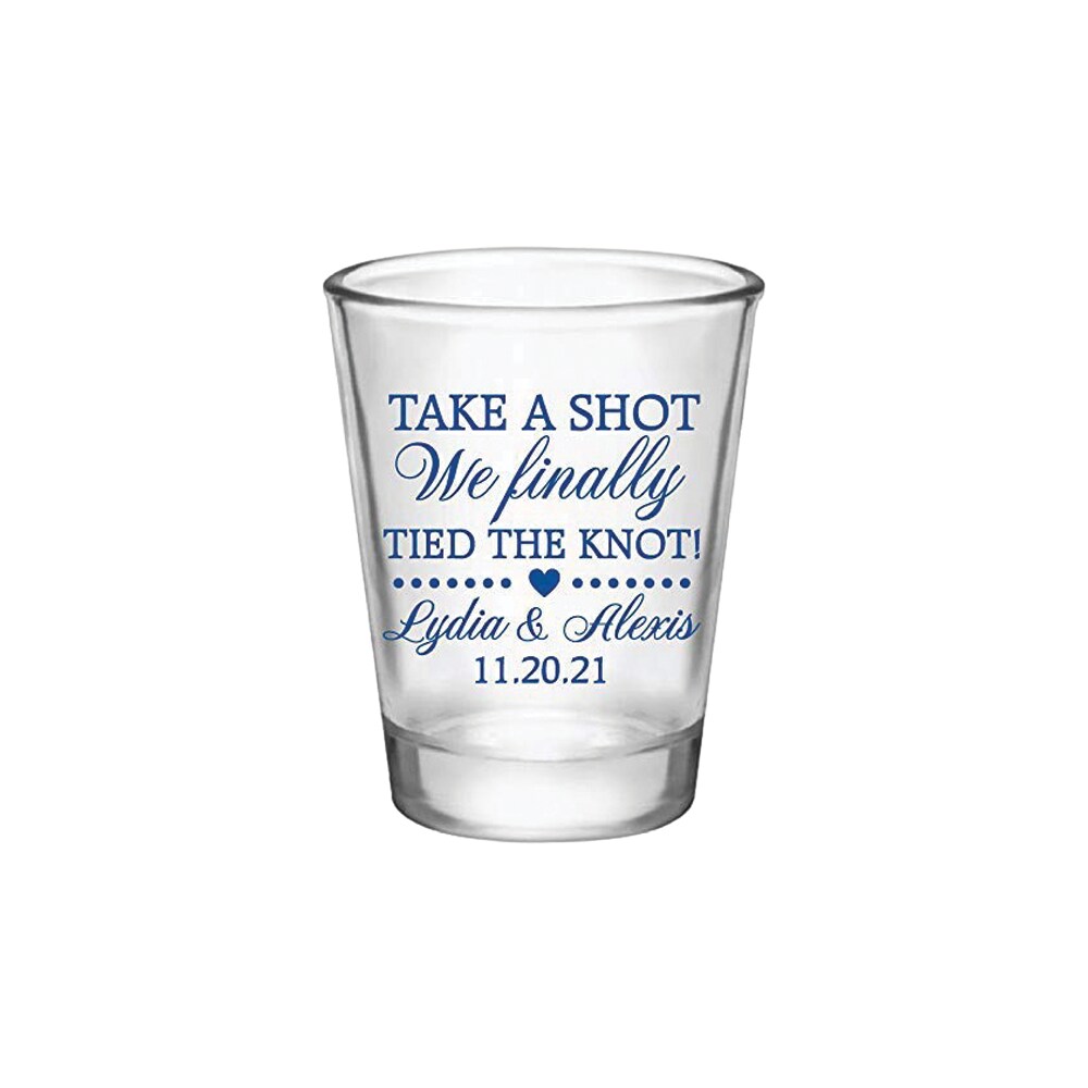 Take a Shot We Finally Tied the Knot 1.75oz Shot glasses, Custom ...