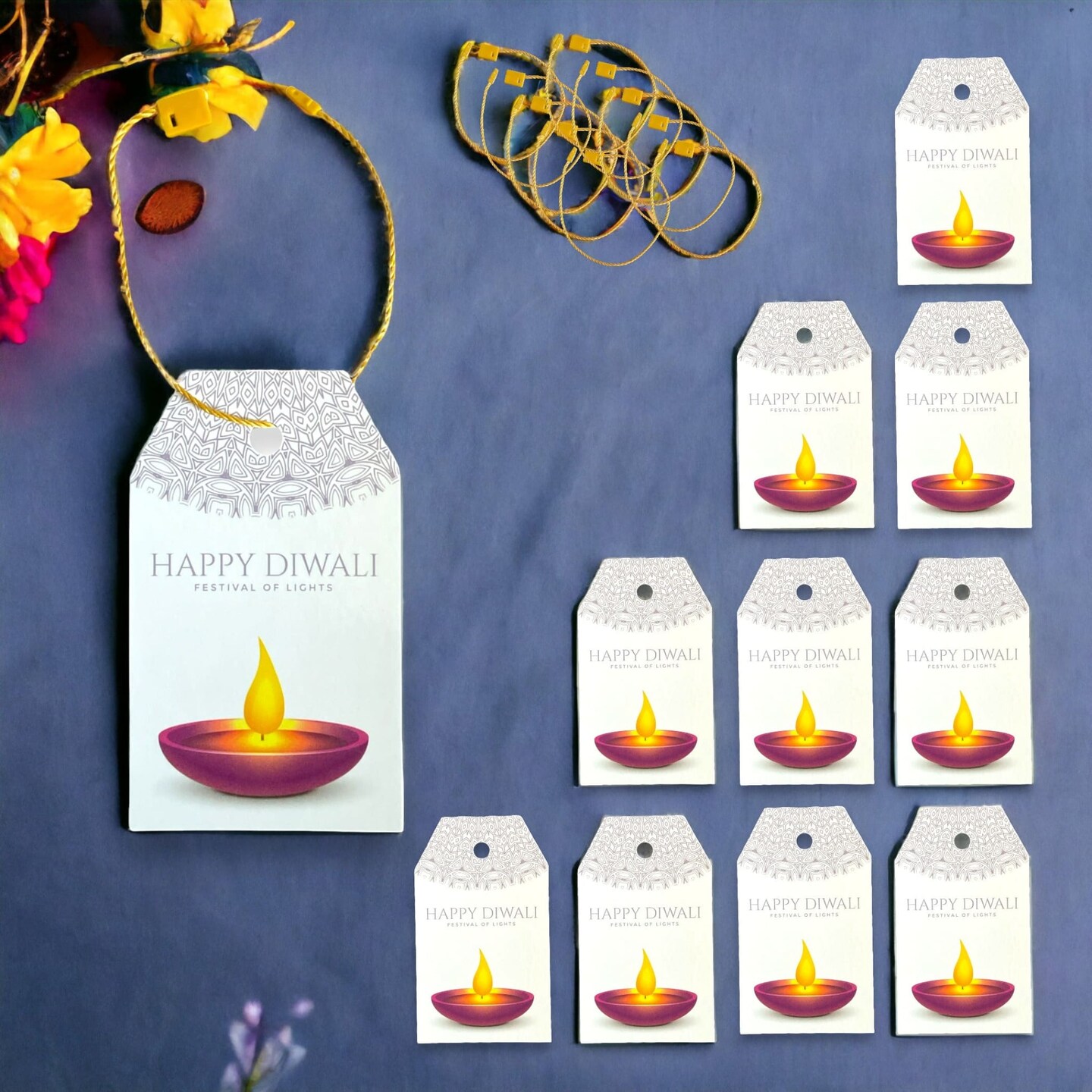 10 Printed Happy Diwali Gift Tags for Diwali Gifts Bags, Deewali Tags ...