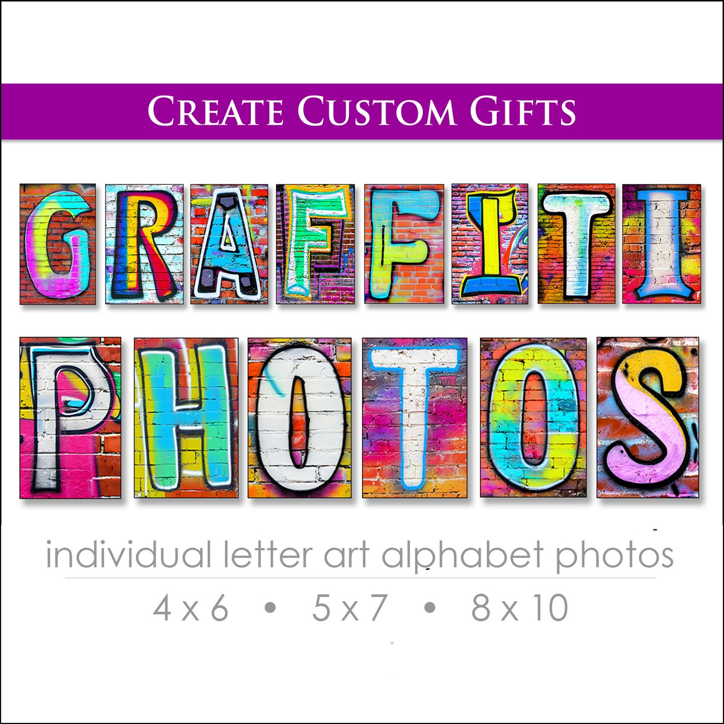 Graffiti Alphabet Letter Photos for DIY Personalized Gifts. Create ...