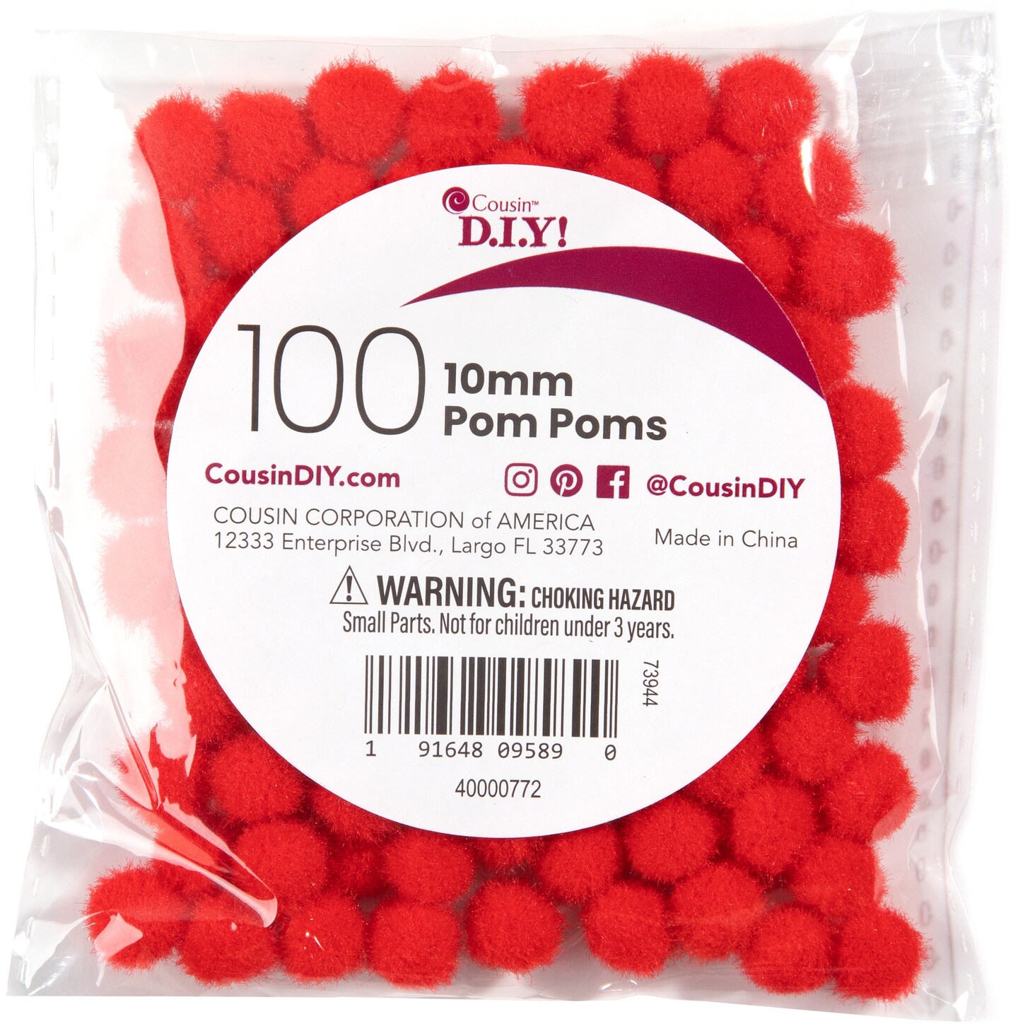CousinDIY Pom-Poms 10mm 100/Pkg-Red | Michaels