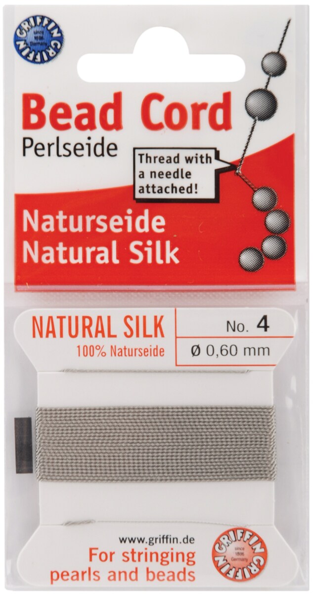 Beadalon Natural Silk Bead Cord .6Mmx2m-Grey | Michaels