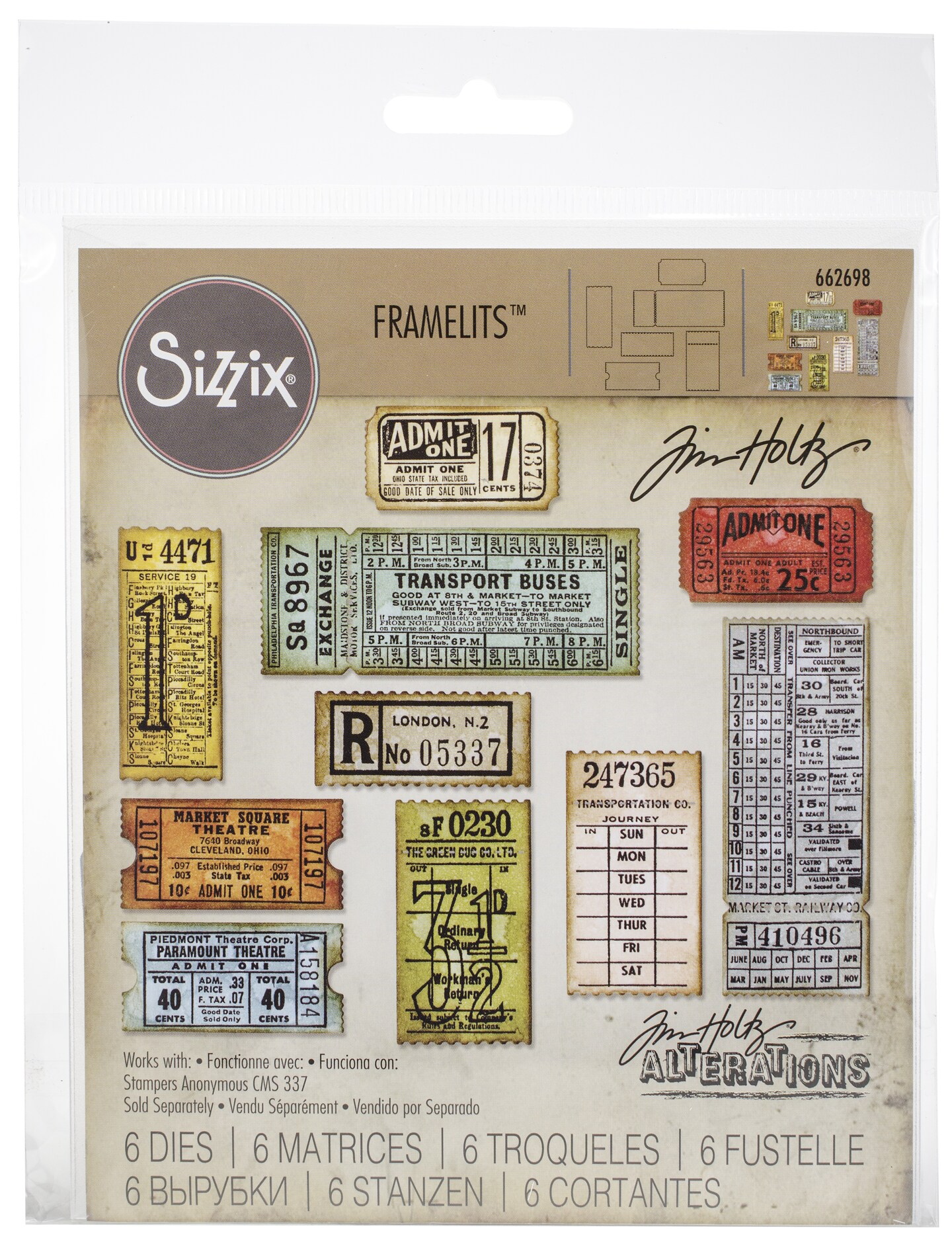 Sizzix Thinlits Dies By Tim Holtz -Ticket Booth | Michaels