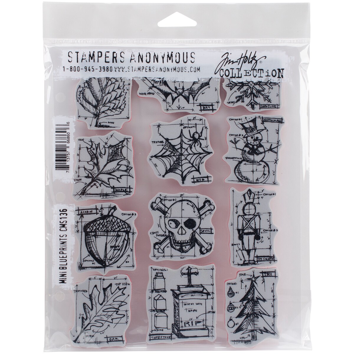 Tim Holtz Cling Stamps 7"X8.5"-Mini Blueprint | Michaels
