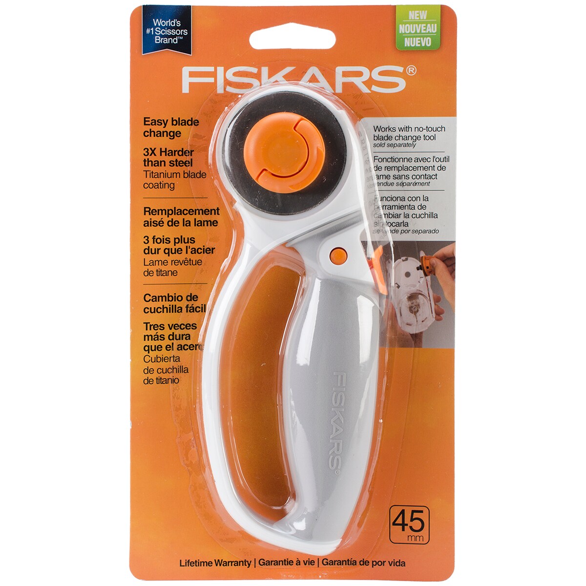 Fiskars Titanium Softgrip Comfort Loop Rotary Cutter 45Mm-W/Easy Blade ...