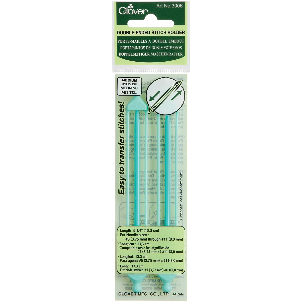 Clover Double-Ended Stitch Holders 5.25"-Sizes 5 To 11 2/Pkg | Michaels