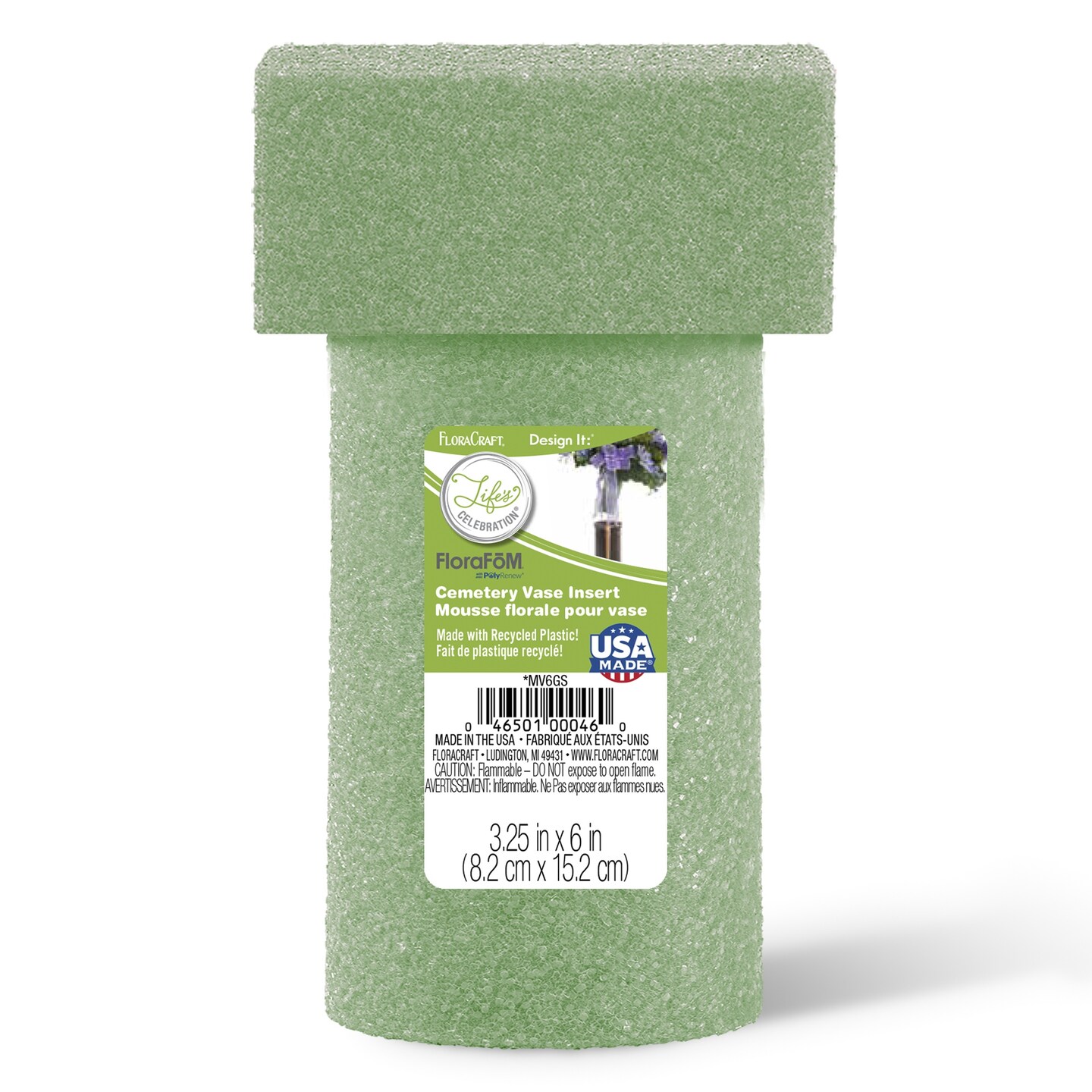 FloraCraft FloraFoM Memorial Vase Insert-3.25"x6" | Michaels