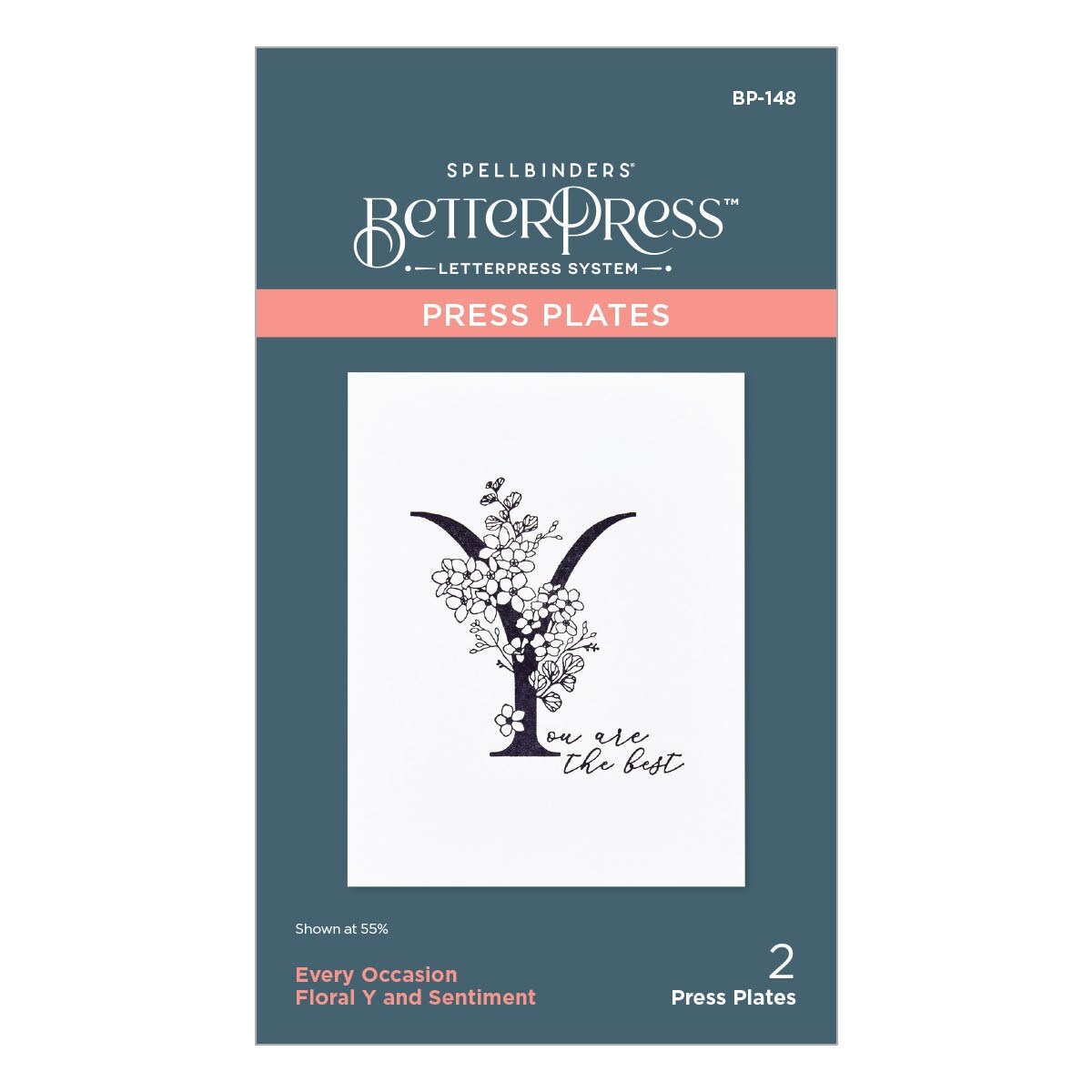 Spellbinders BetterPress Letterpress System Press Plates-Floral Y ...